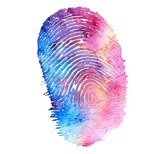 12 Coloured Fingerprints Clipart, Fingerprint Clipart, Printable ...