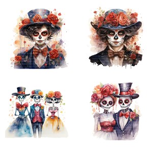 20 Dia De Muertos Clipart, Day of the Dead, Printable Watercolor ...