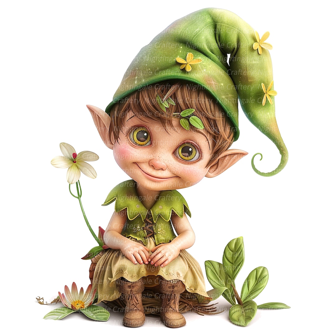 12 Garden Trolls Clipart, Garden Elf Clipart, Printable Watercolor ...