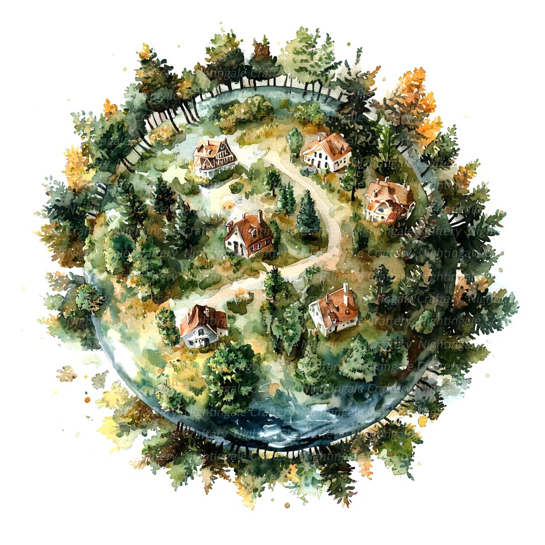 11 Miniature Planet Clipart, Little Planet Earth, Printable Watercolor ...
