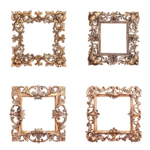 24 Square Frames Clipart, Ornate Frames, High Quality Jpgs, Printable ...
