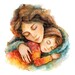 8 Mother and Child Clipart, Mother's Day Card, Printable Watercolor ...