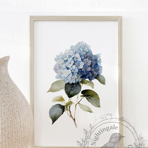 Blue Hydrangea Printable, Blue Hydrangea Digital Print, Blue Hydrangea ...