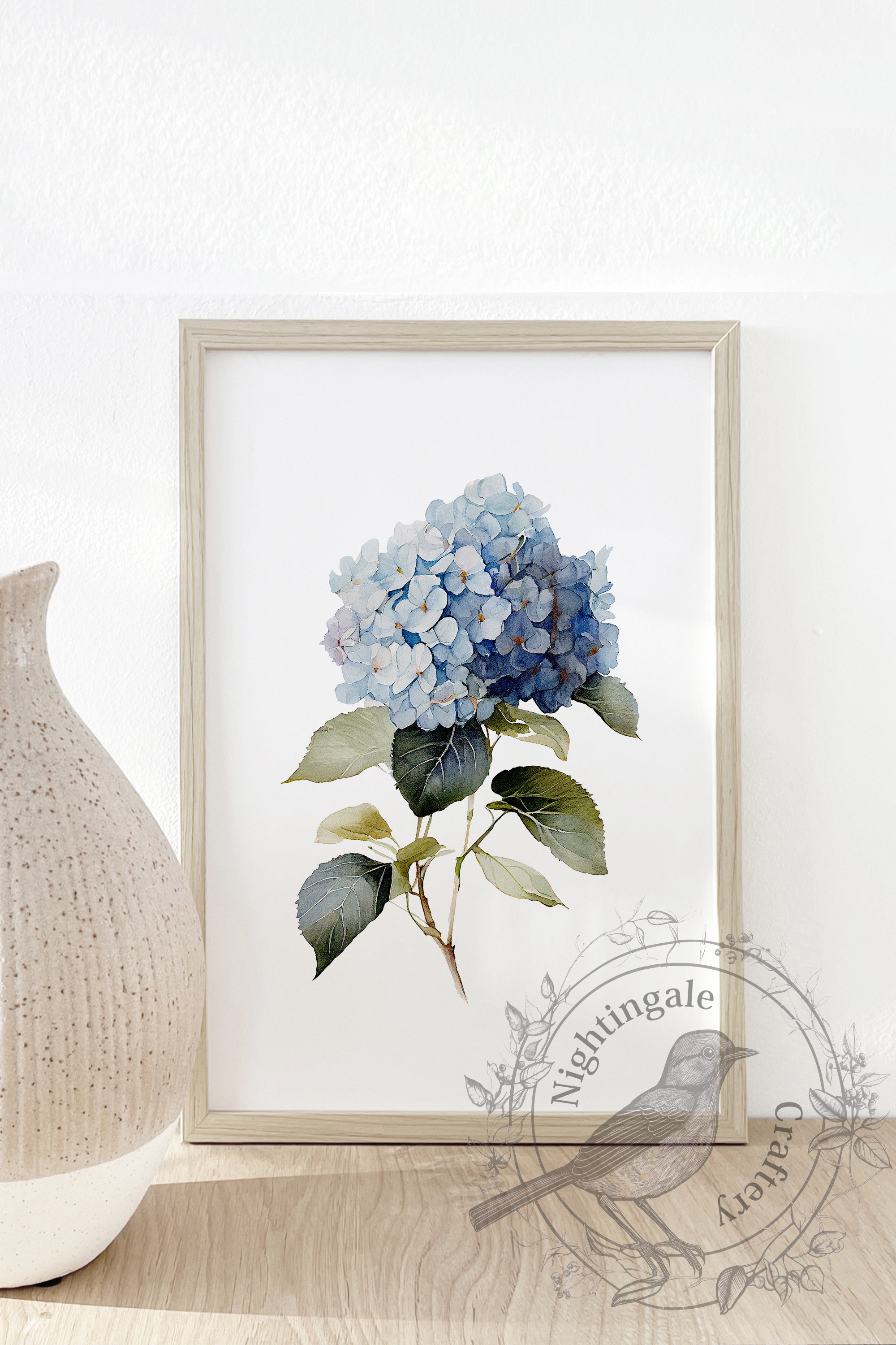 Blue Hydrangea Printable Blue Hydrangea Digital Print Blue - Etsy
