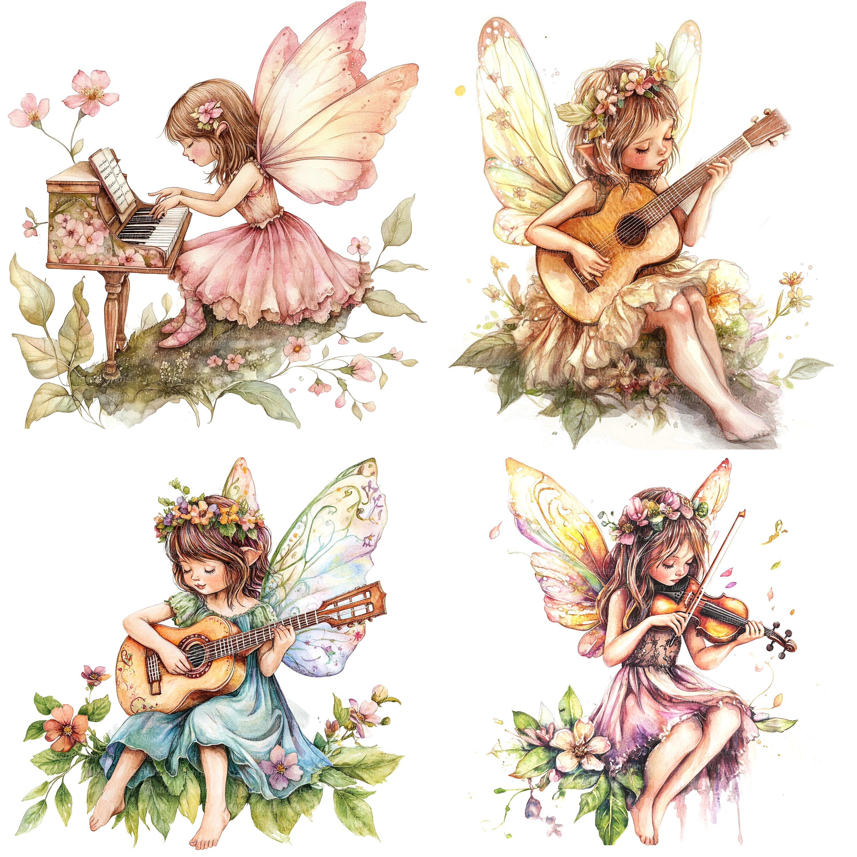 21 PNG Music Fairies Clipart, Floral Fairy Clipart, Printable ...