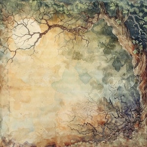 18 Fantasy Trees Vintage Papers, 12 X 12 Digital Paper Pack, Junk ...