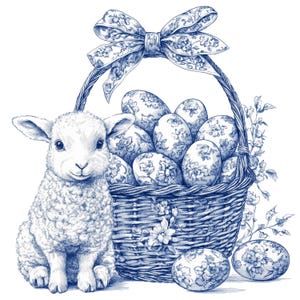 12 Easter Basket Clipart, Easter Lamb Clipart, Printable Watercolor ...