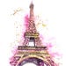 10 Pink Eiffel Tower Clipart, Paris Clipart, Printable Watercolor ...