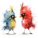 12 Whimsical Birds Clipart, Two Birds, Digital Clipart, Watercolor ...