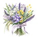 12 Lavender Bouquet Clipart, Lavender Print, Printable Watercolor ...