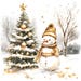 8 Golden Snowman Clipart, Christmas Clipart, Printable Watercolor ...