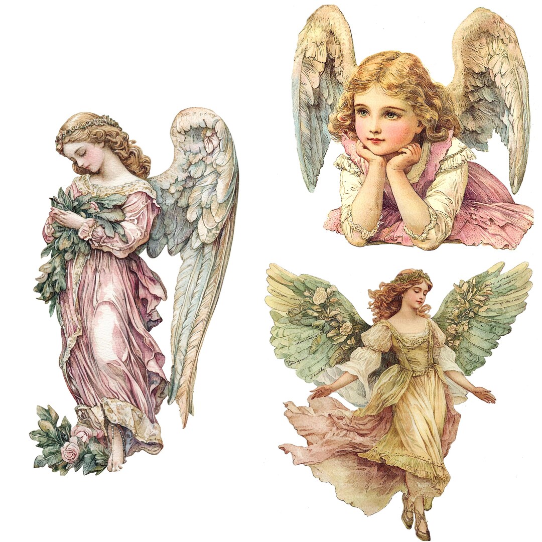 19 Religious Cupid Angel Clipart, Ephemera, Fussy Cut, Digital Clipart ...