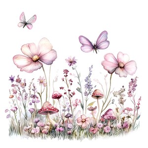 10 Magic Flowers Clipart, Enchanted Flowers, Printable Watercolor ...