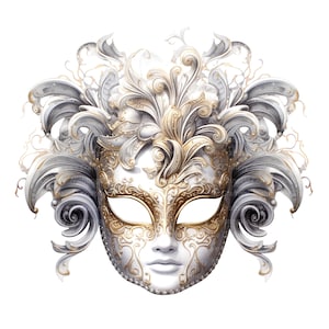 14 Carnival Mask Clipart, Venice Mask Festival, Printable Watercolor ...