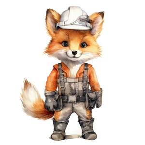 28 Fox Occupation Clipart, Fox Professions, Fox Cartoon Print ...