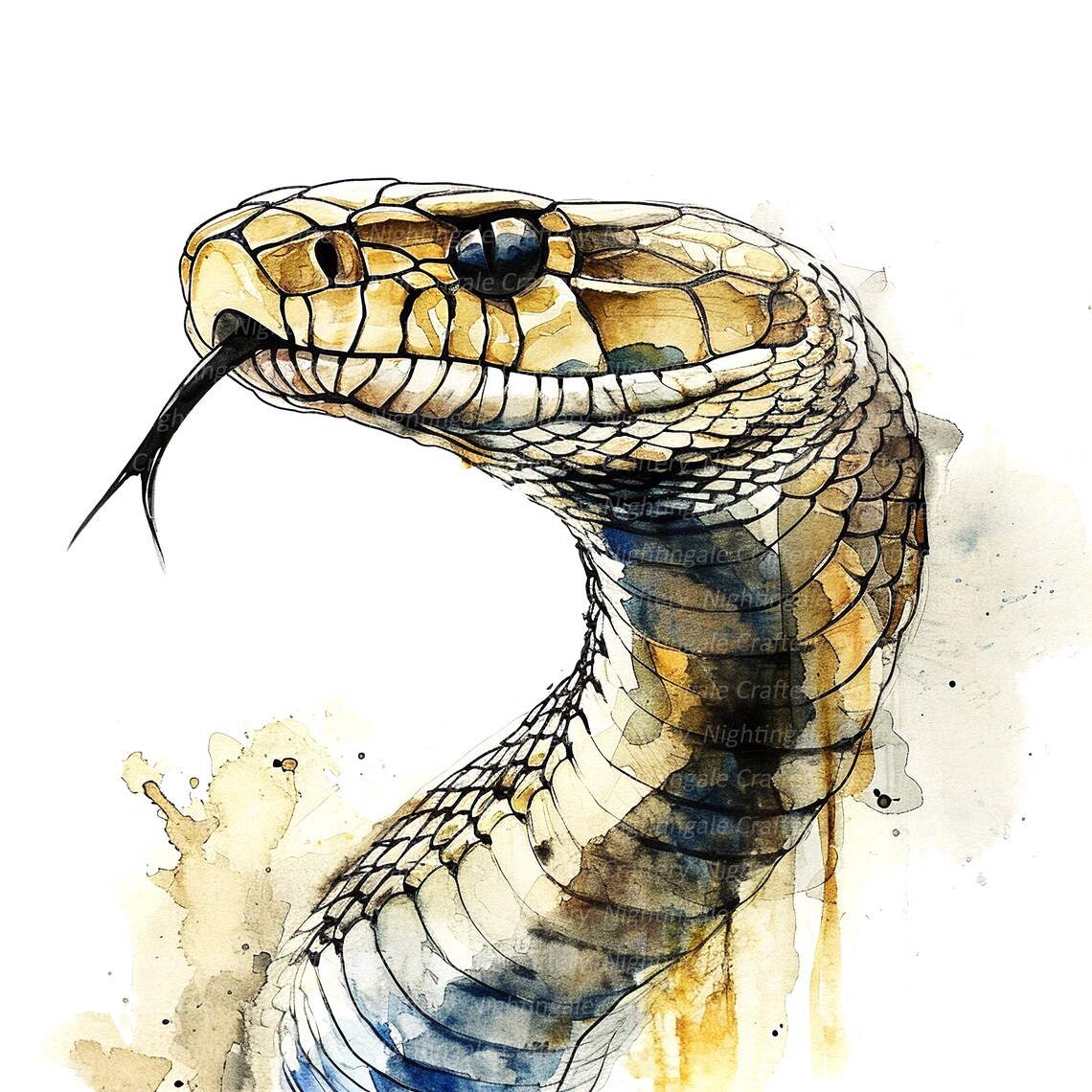 11 Watercolor Snake Clipart, Sublimation Snake, Printable Watercolor ...