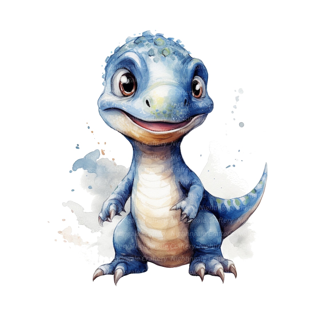 10 Dinosaur Baby Clipart, Dino Clipart, Printable Watercolor Clipart ...