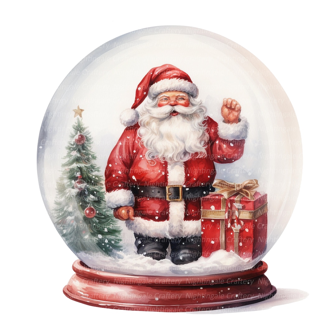 10 Santa Claus Christmas Snow Globe Clipart, Christmas Snowglobe ...