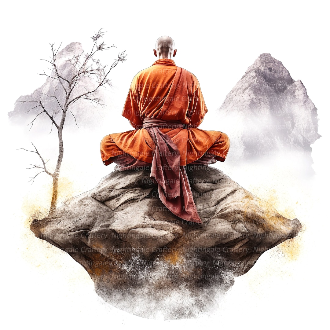 12 Shaolin Monk Clipart, Buddhism, Kung Fu, Printable Watercolor ...