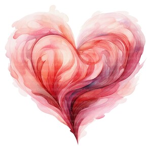 12 Abstract Heart Clipart, Digital Clipart, Watercolor Clipart ...
