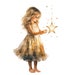 13 Girl Twinkle Clipart, Little Girl and Stars, Printable Watercolor ...