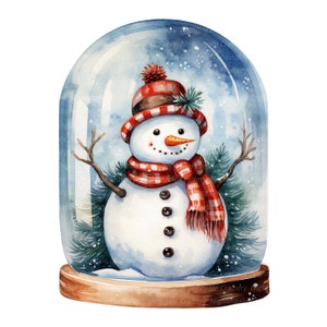 12 Snowman Christmas Snow Globe Clipart, Christmas Snowglobe, Christmas ...