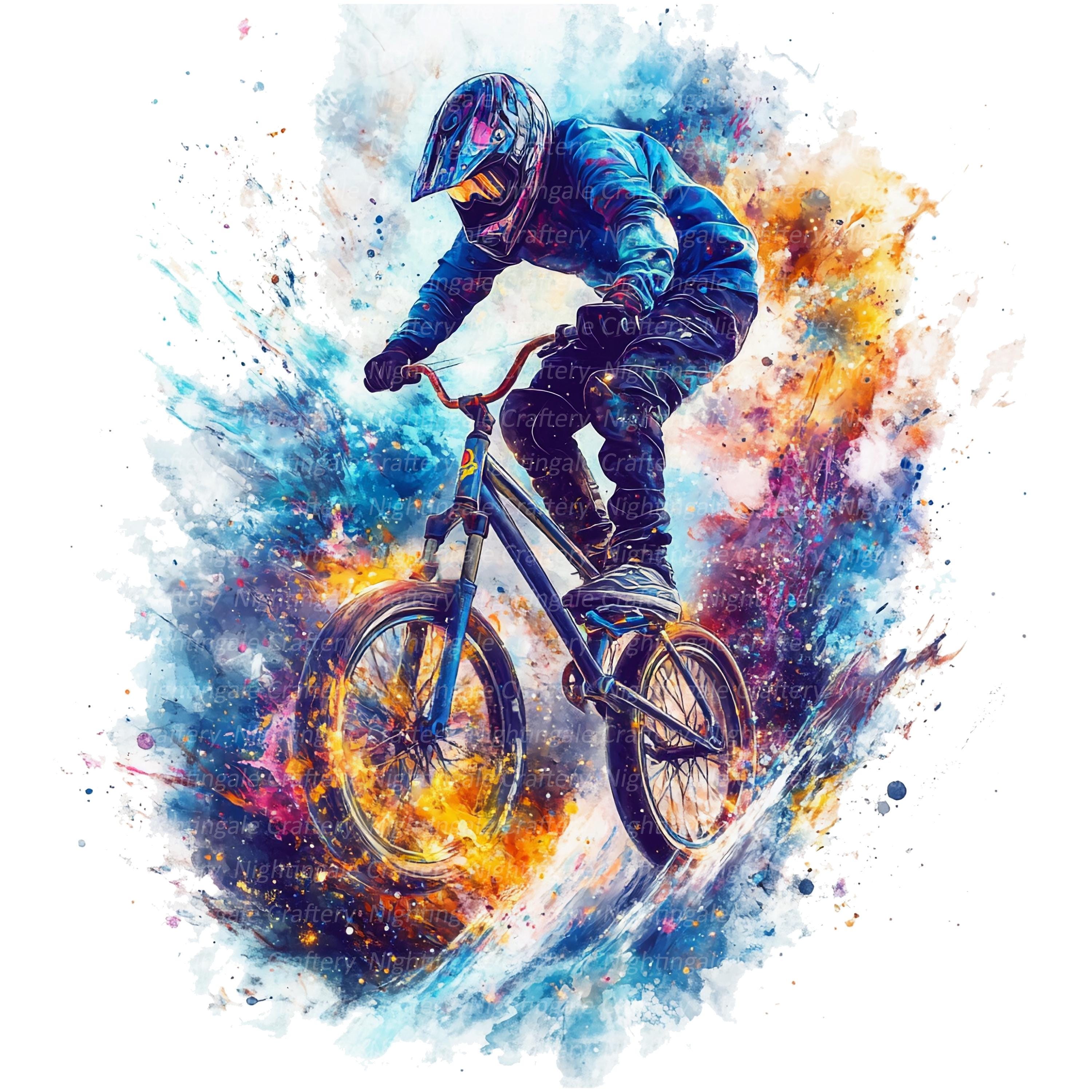 12 BMX Clipart, BMX Race, Abstract Bmx Bike, Printable Watercolor ...