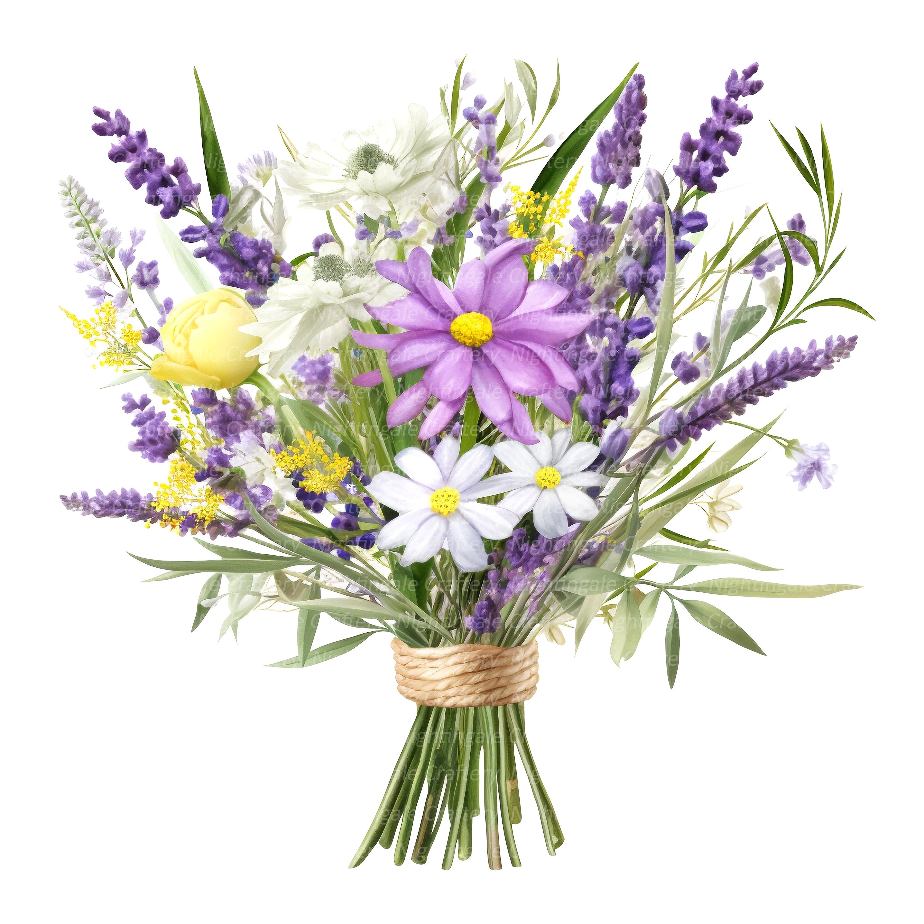 12 Lavender Bouquet Clipart Lavender Print Printable - Etsy