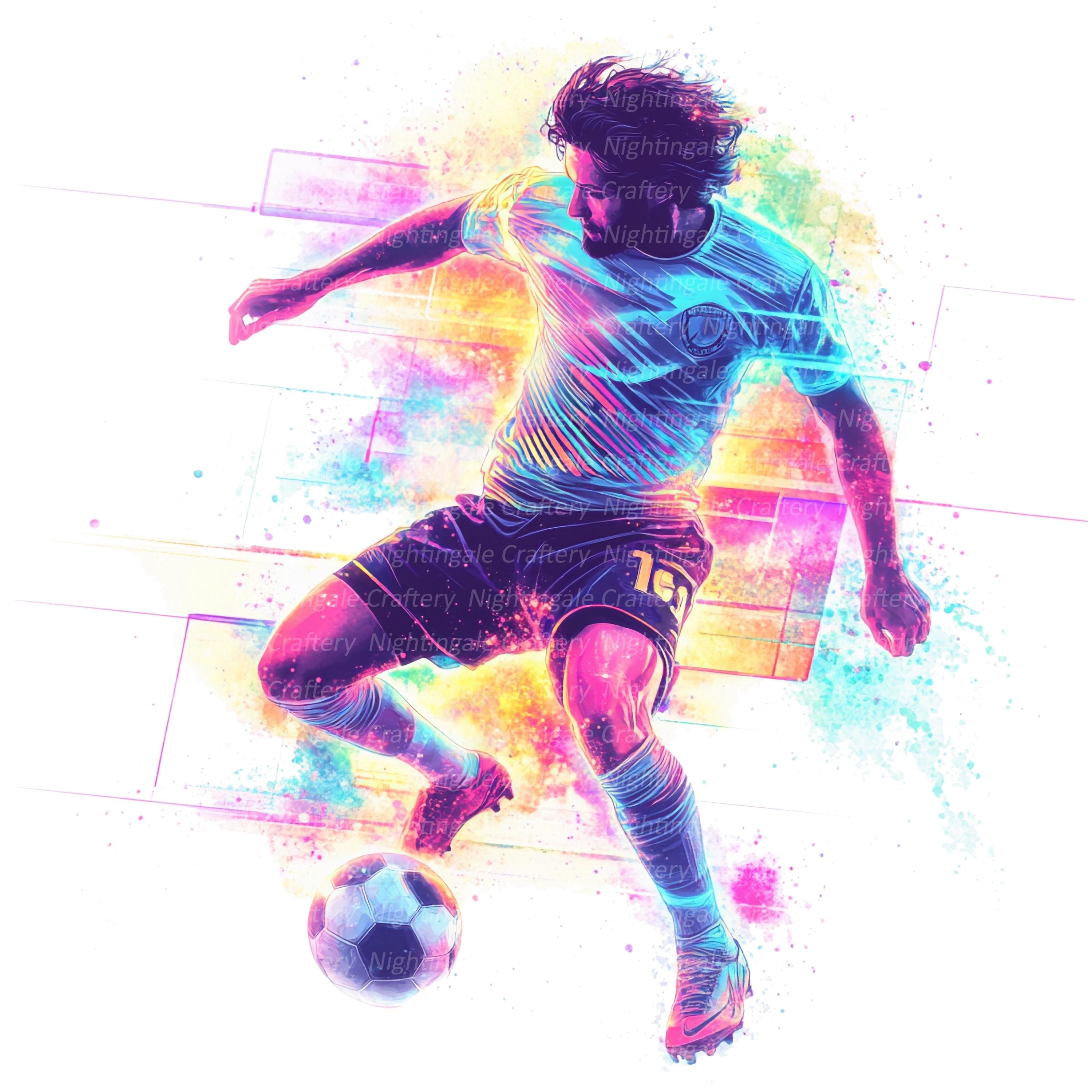 Watercolor Soccer Player Clipart, Wall Art, 10 Images (digital Download ...