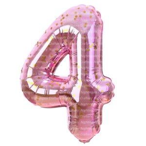 10 Balloon Numbers Clipart, Pink Party Numbers, Digital Clipart ...