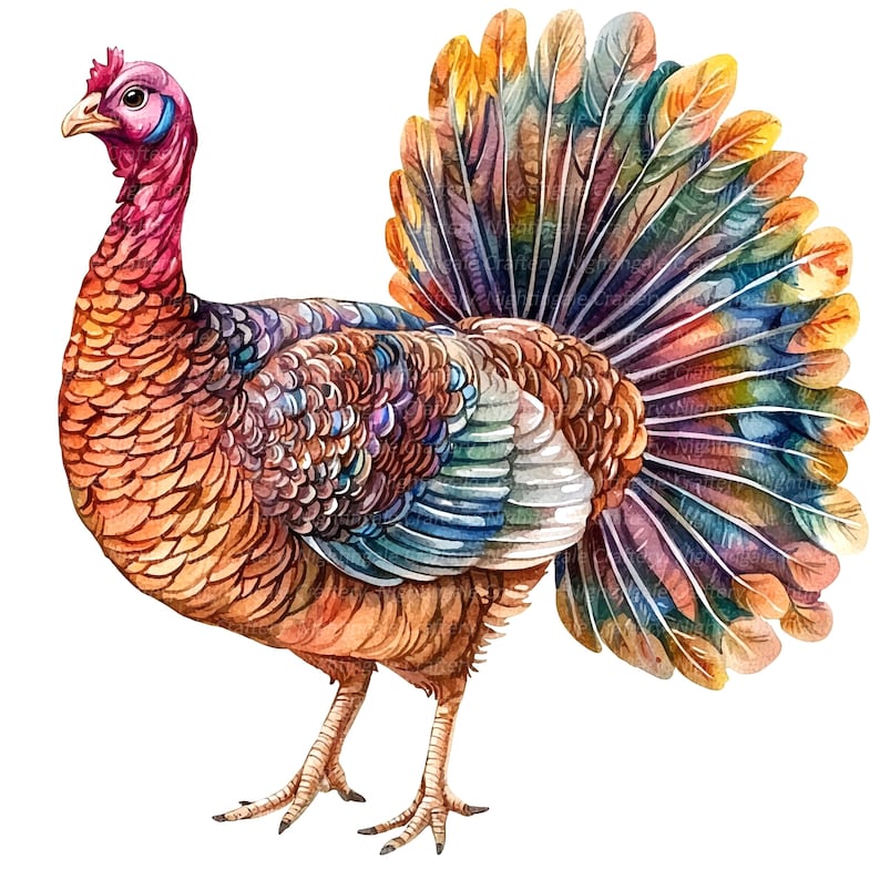 10 Thanksgiving Turkey Clipart, Thanksgiving Print, Printable ...