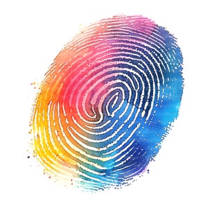 12 Coloured Fingerprints Clipart, Fingerprint Clipart, Printable ...