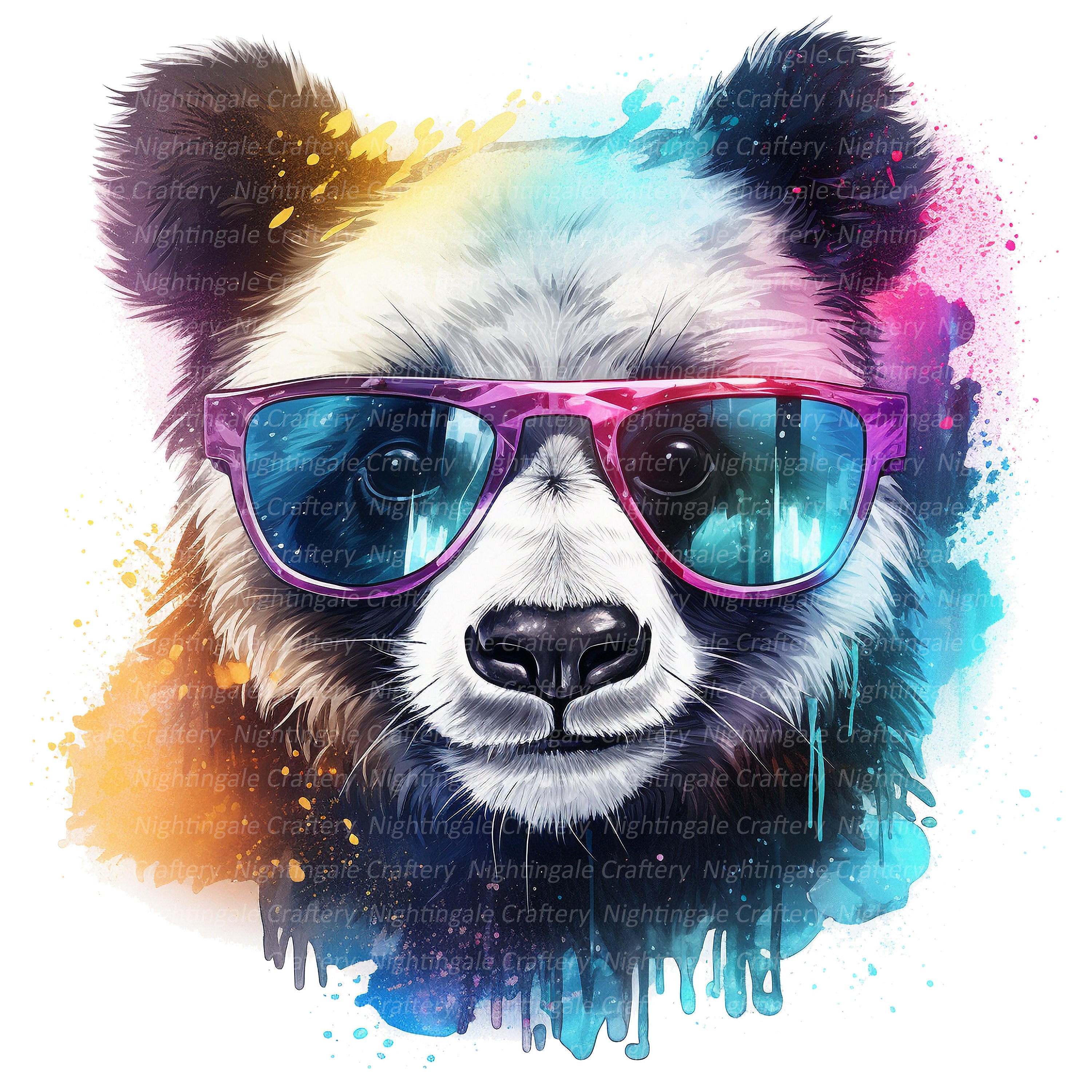 10 Cool Panda Disco Panda Clipart Panda Bear Printable - Etsy