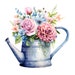 14 Floral Watering Can Clipart, Water Can, Printable Watercolor Clipart ...