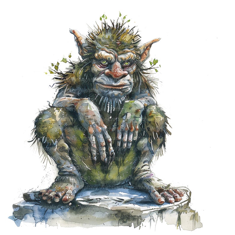 11 Forest Trolls Clipart, Scandinavian Troll, Printable Watercolor ...