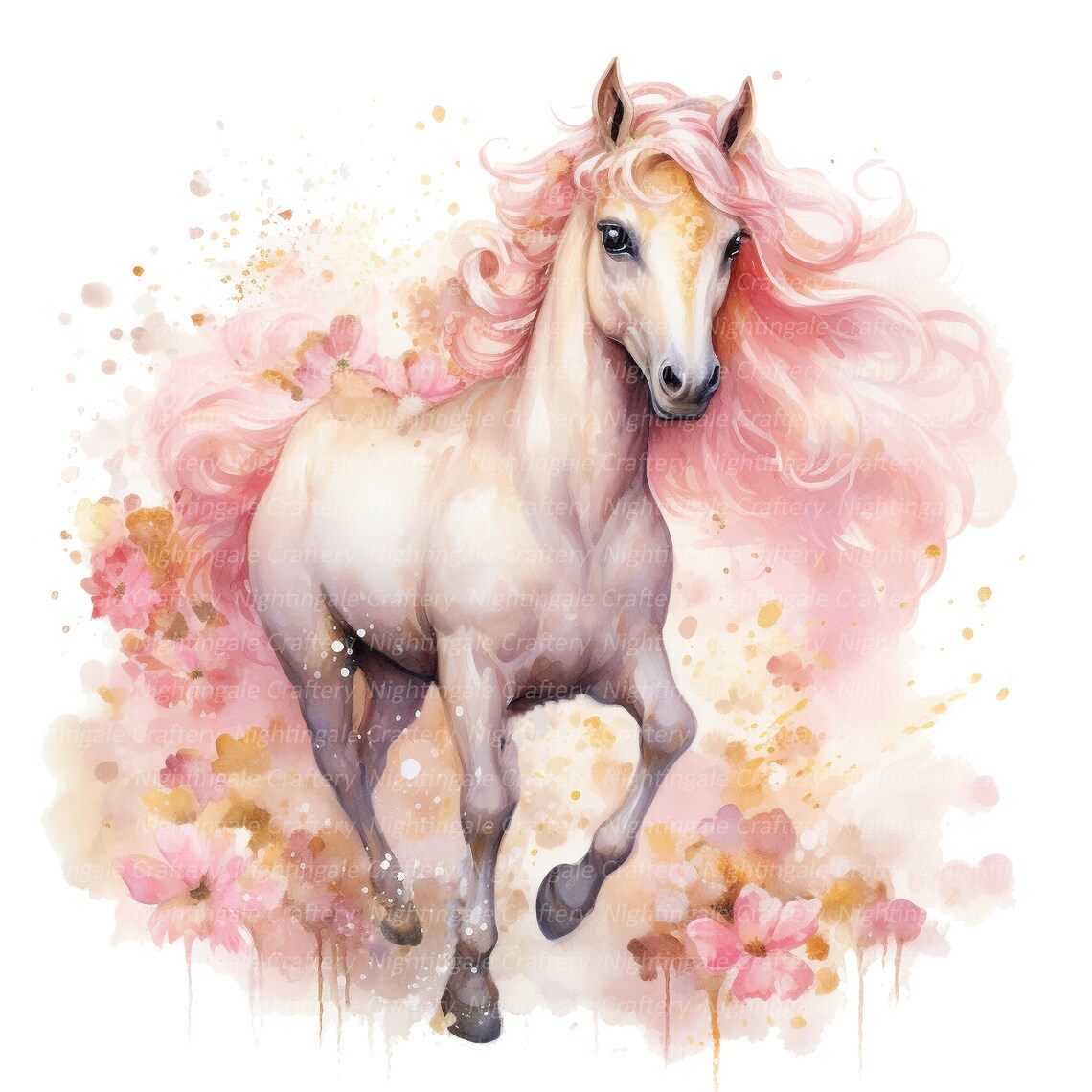 13 Pink Pony Clipart, Cute Pony Images, Printable Watercolor Clipart ...