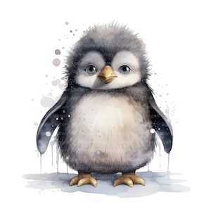 10 Grumpy Penguin Clipart, Cute Penguin Clipart, Digital Clipart ...