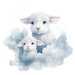 8 Sheep Clouds Clipart, Lamb, Nursery Print, Printable Watercolor ...