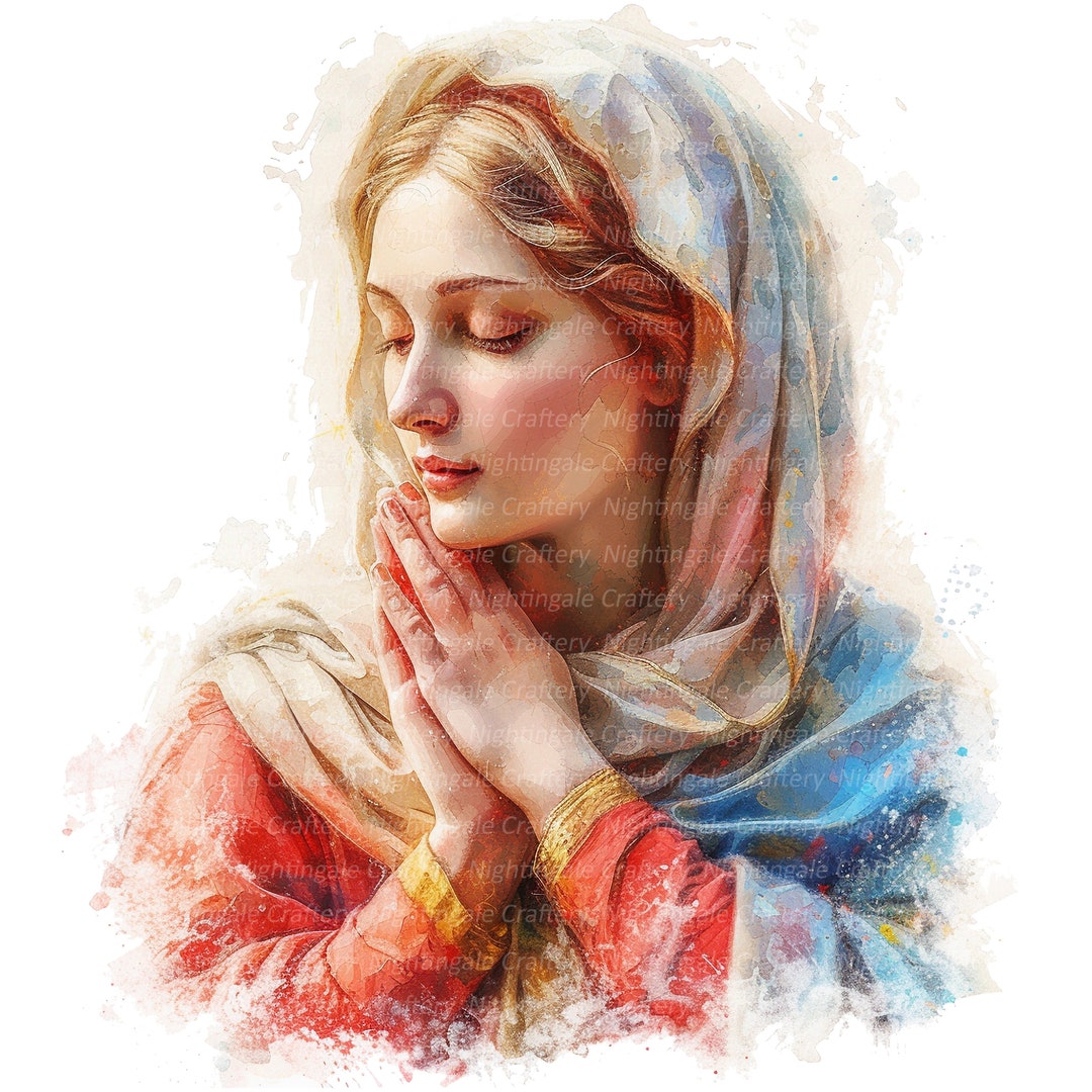 12 Jungfrau Maria Clipart, Mutter Maria Clipart, druckbare Aquarell ...