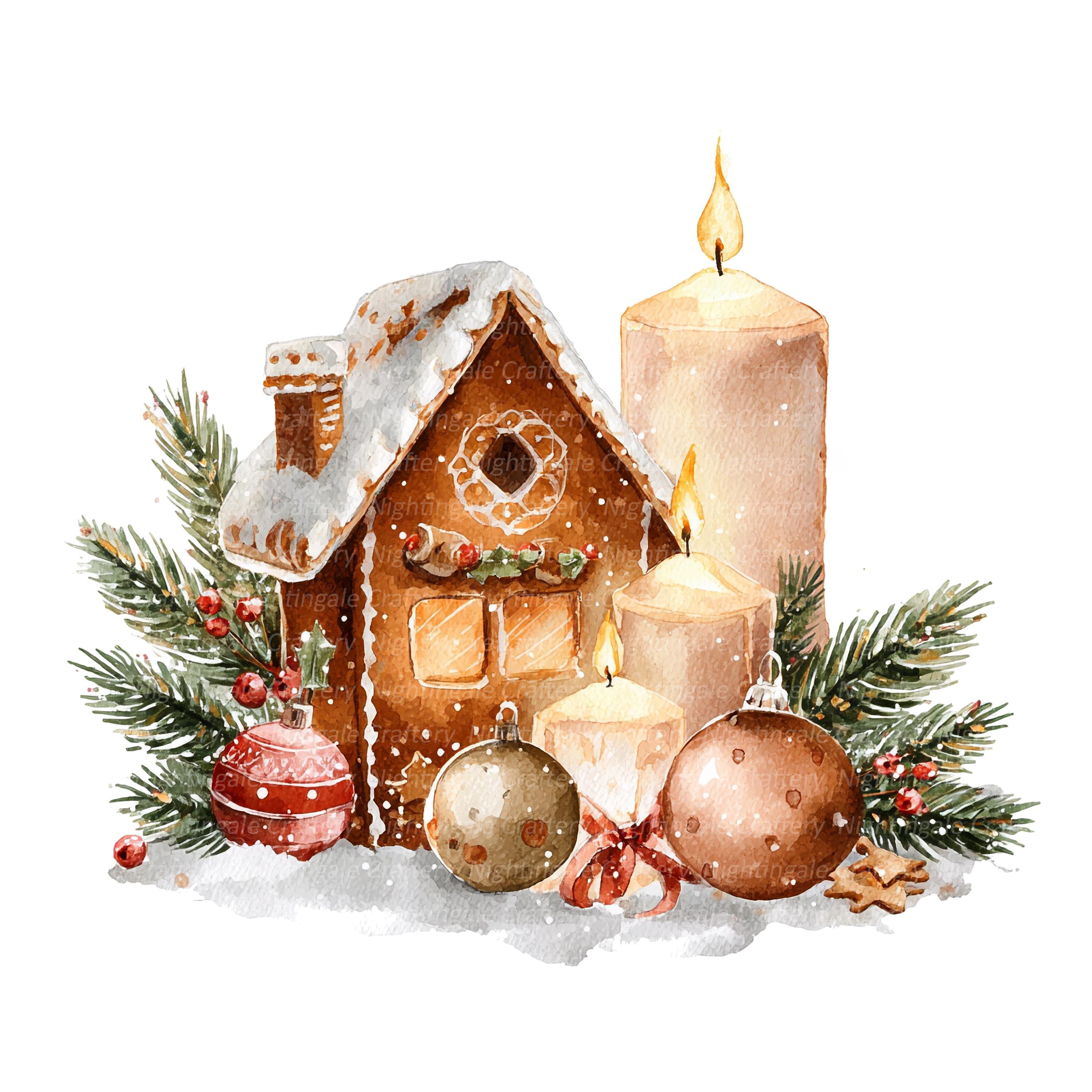 13 Gingerbread House Clipart, Christmas Decor Clipart, Printable ...
