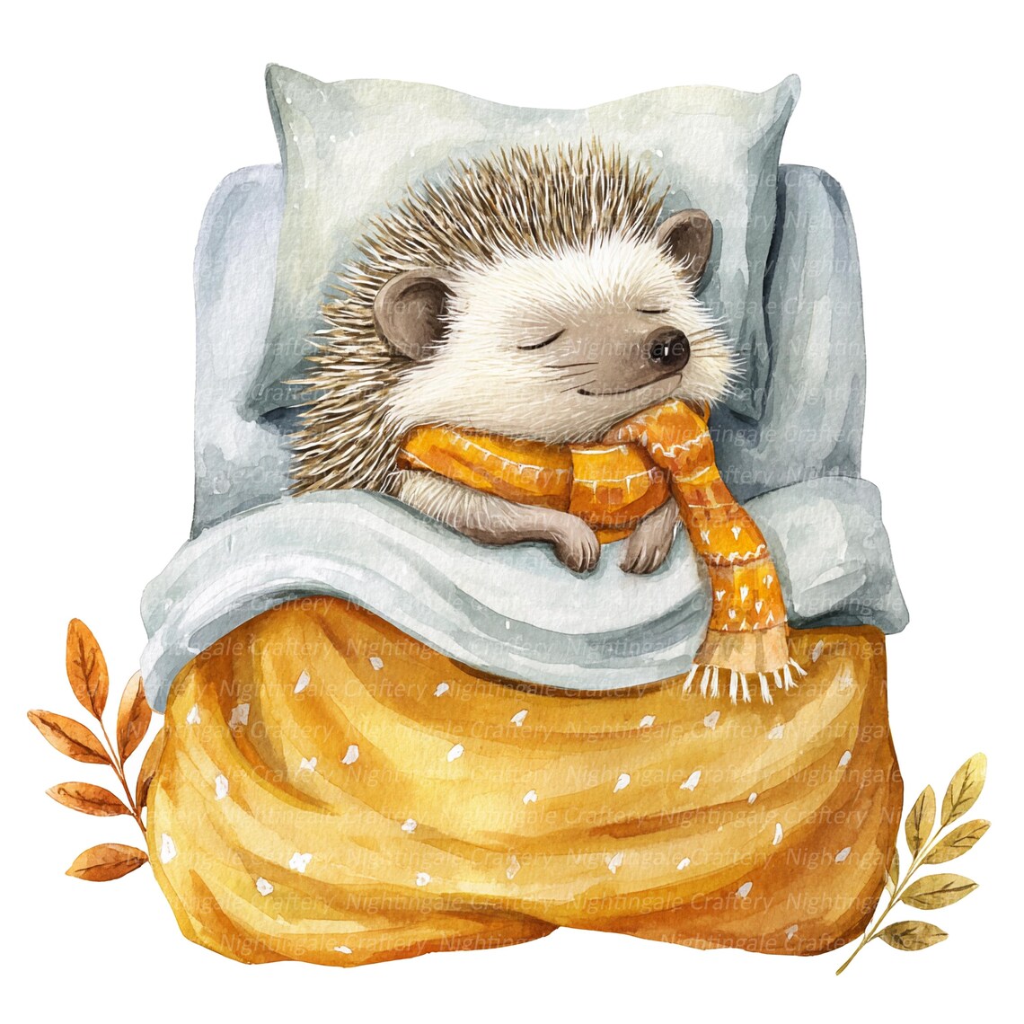 7 Cute Hedgehog Sleep Clipart, Cartoon Hedgehog, Printable Watercolor ...