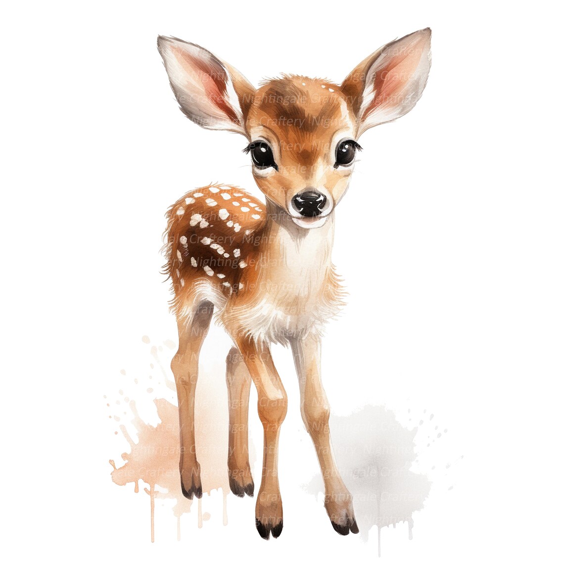 10 Fawn Baby Clipart, Bemby for Nursery, Printable Watercolor Clipart ...