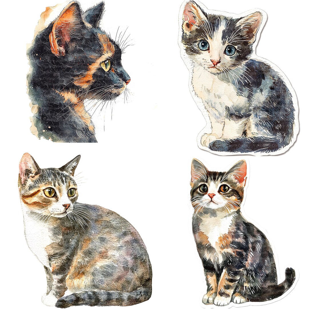 16 Printable Cat Kitten Ephemera, Decoupage, Scrapbooking, Paper Craft ...