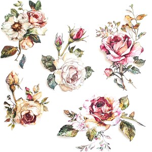 12 Printable Roses Ephemera, Decoupage, Scrapbooking, Paper Craft, High ...