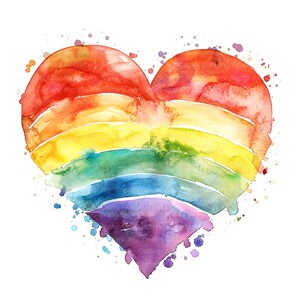 12 Love Clipart, Pride Month, Gay, LGBTQ Print, Printable Watercolor ...