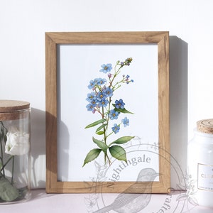 Forget Me Not Printable, Forget-me-not Digital Print, Forget Me Not ...
