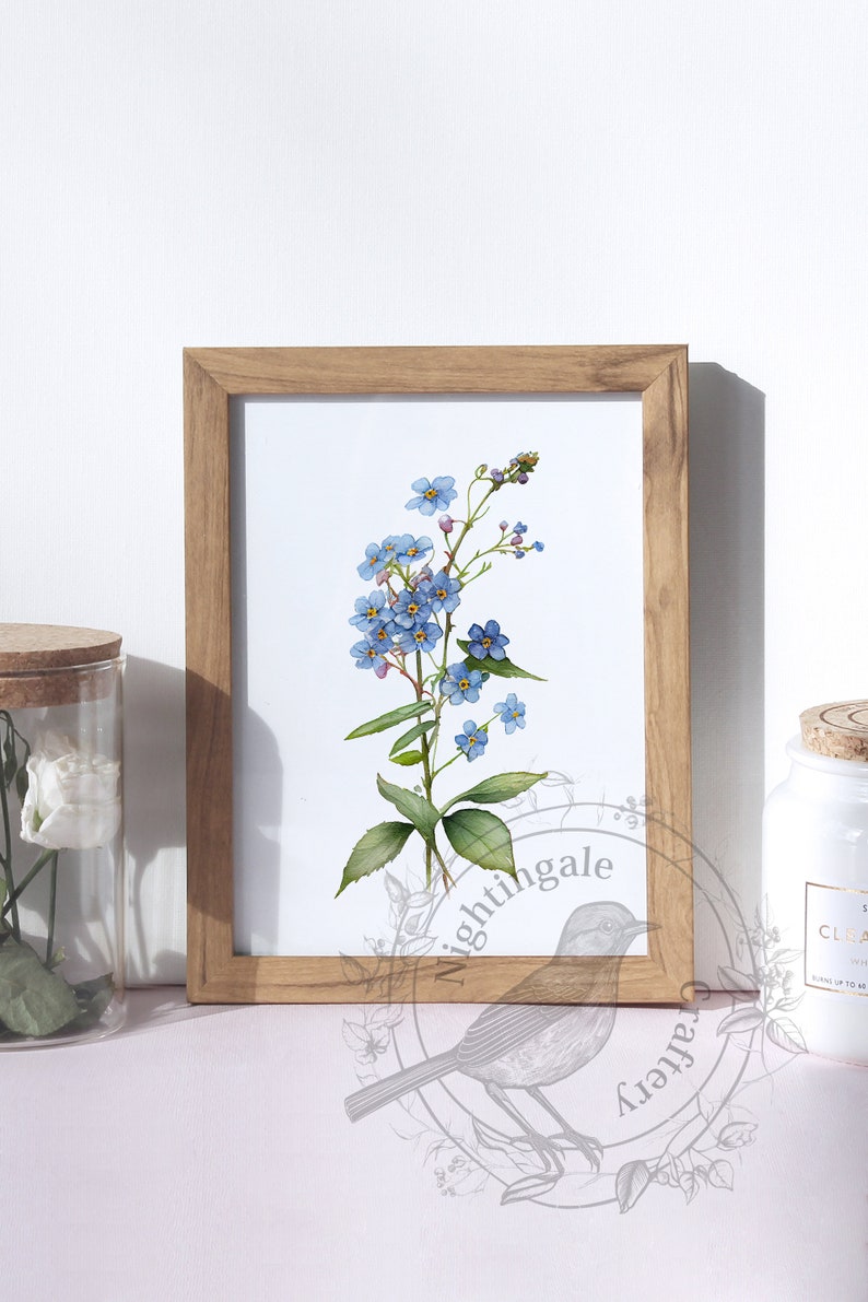 Forget Me Not Printable Forget-me-not Digital Print Forget - Etsy