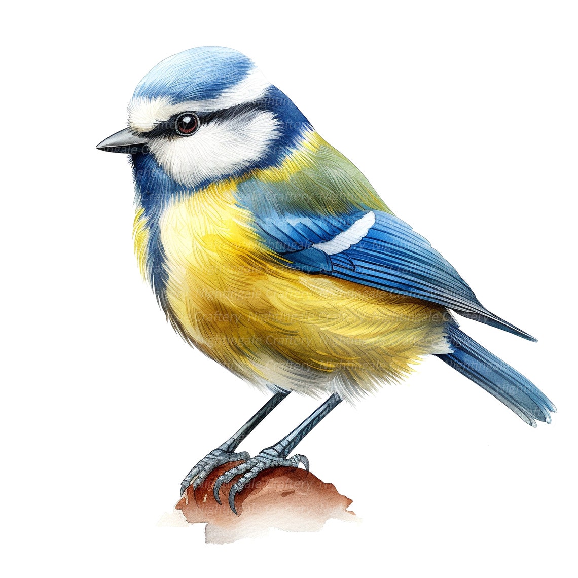 8 Blue Tit Bird Clipart, Eurasian Blue Tit, Printable Watercolor ...