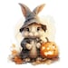 14 Halloween Bunny Clipart, Halloween Rabbit, Printable Watercolor ...