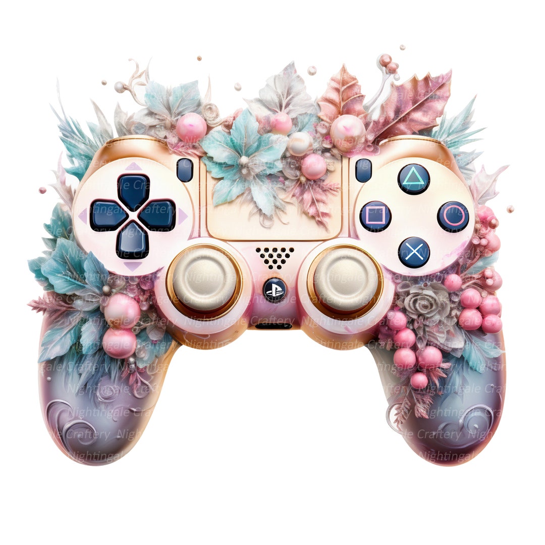 10 Watercolor Game Controller Clipart, Floral Controller, Printable ...